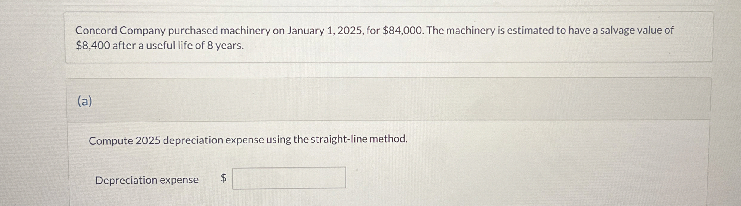 Solved Concord Company purchased machinery on January | Chegg.com