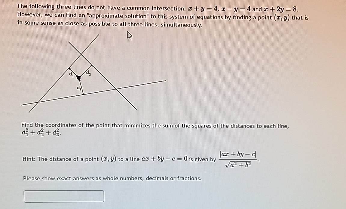 Solved The following three lines do not have a common | Chegg.com