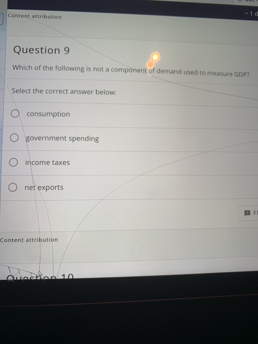 Solved -1 d Content attribution Question 9 Which of the | Chegg.com