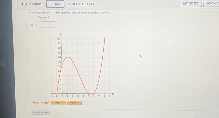 Solved 15. [-/1 Points] DETAILS SCOLALG7 3.3.071. Find the | Chegg.com