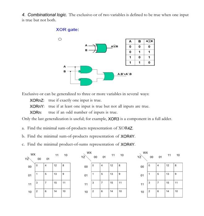 1 Using Karnaugh Maps Find A Minimal
