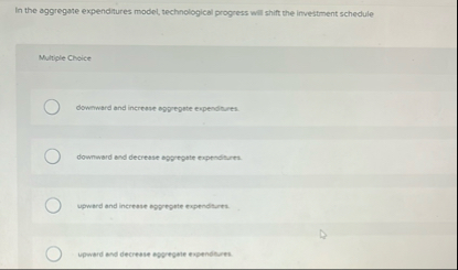 Solved In the aggregate expenditures model, technological | Chegg.com