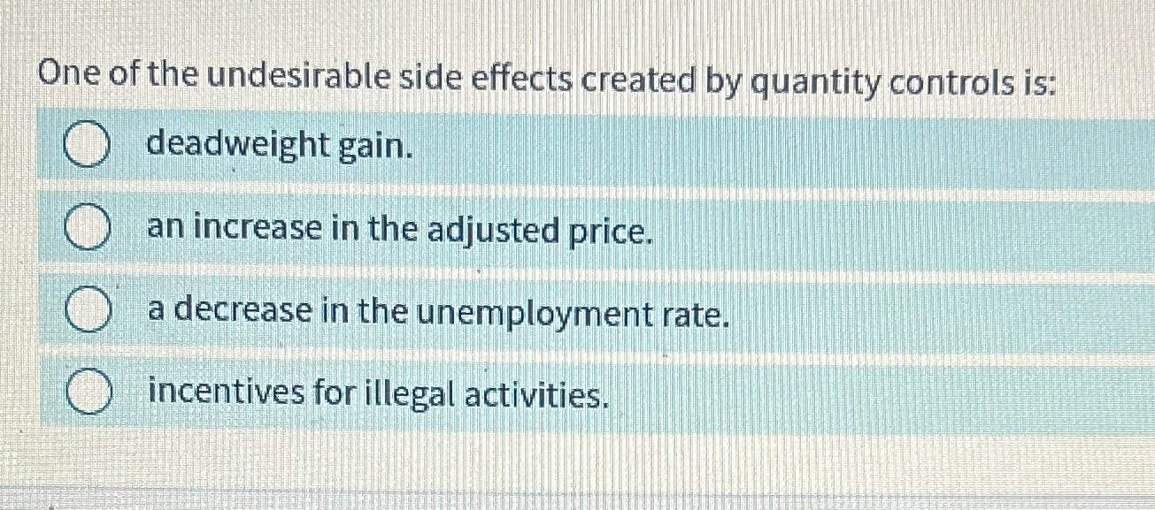 Solved One of the undesirable side effects created by | Chegg.com