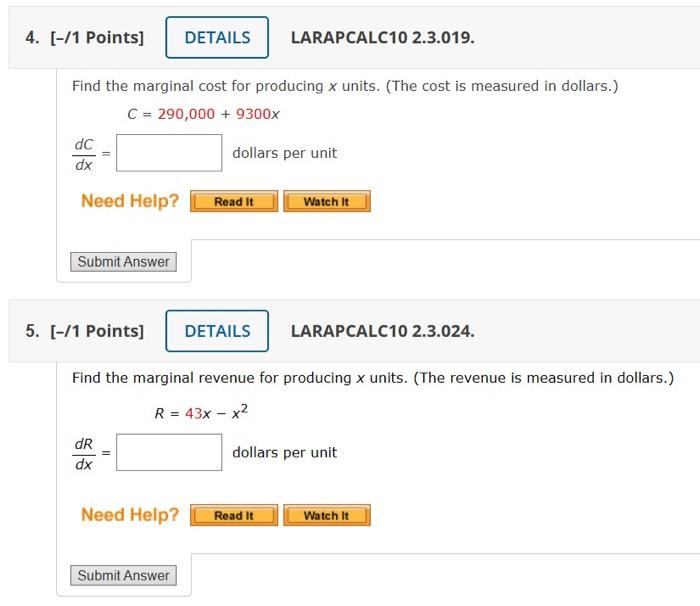 Solved 1. [−/3 Points ] LARAPCALC10 2.3.003. Consider the | Chegg.com