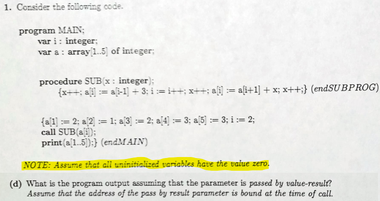 Solved Consider the following code.program MAI;var i : | Chegg.com