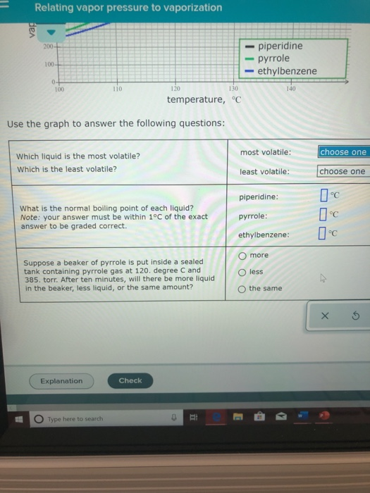 Solved Relating vapor pressure to vaporization 900- 800- | Chegg.com