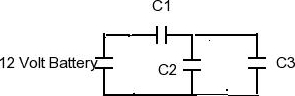 Solved Four capacitors are connected across a 12V battery as | Chegg.com