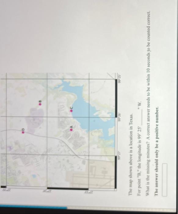 Solved 51f2 99 27 99"26 9925 The map shown above is a | Chegg.com