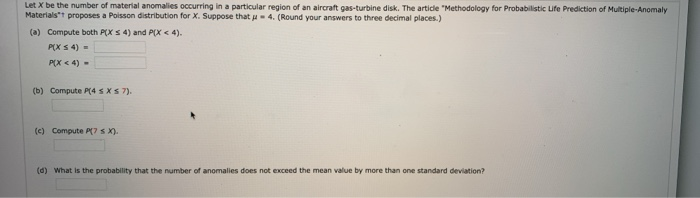 Solved Let x be the number of material anomalies occurring | Chegg.com