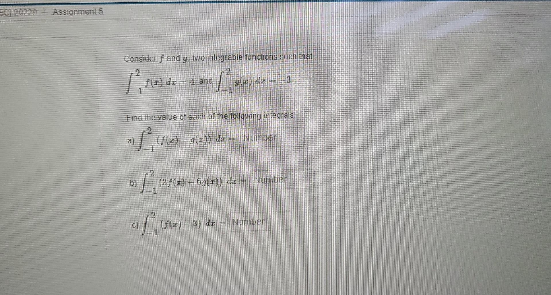 Solved Consider f and g, two integrable functions such that | Chegg.com