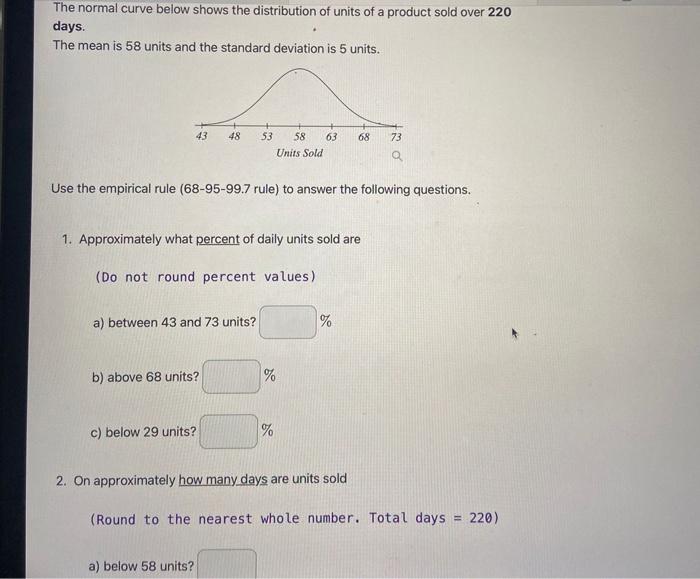 Solved The normal curve below shows the distribution of | Chegg.com