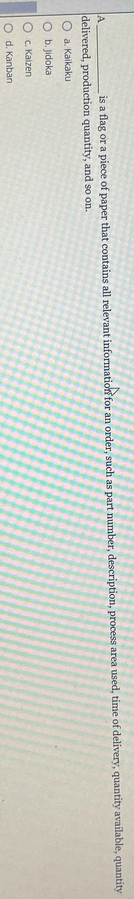 Solved A ﻿is a flag or a piece of paper that contains all | Chegg.com