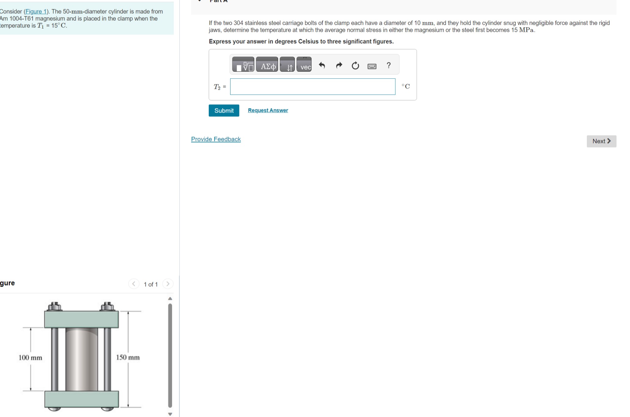 Solved If the two 304 ﻿stainless steel carriage bolts of the | Chegg.com