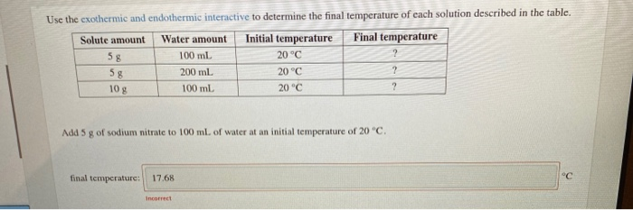Solved Use the cxothermic and endothermic interactive to | Chegg.com
