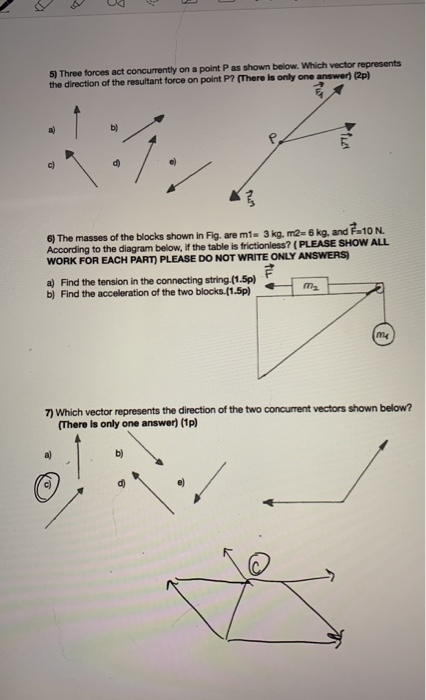 Solved 5 Three Forces Act Concurrently On A Point P As