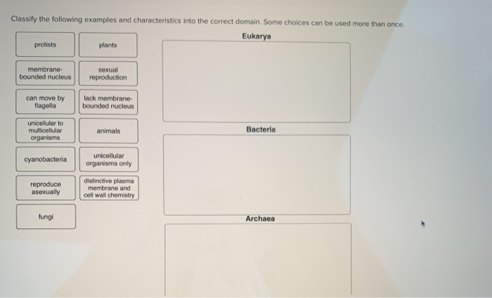 Solved Classify the following examples and characteristics | Chegg.com