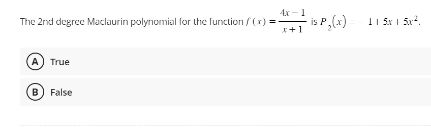 Solved The 2nd degree Maclaurin polynomial for the function | Chegg.com