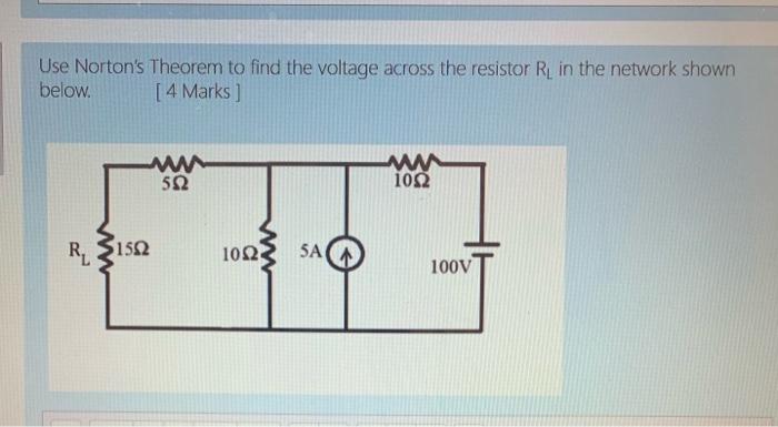 Solved Use Norton's Theorem to find the voltage across the | Chegg.com