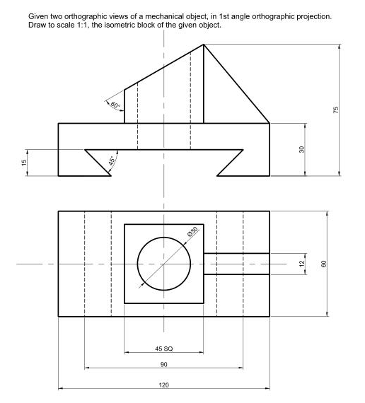 Solved Given two orthographic views of a mechanical object, | Chegg.com Solved Given two orthographic views of a mechanical object, | Chegg.com