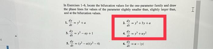 Solved In Exercises 1-6, locate the bifurcation values for | Chegg.com