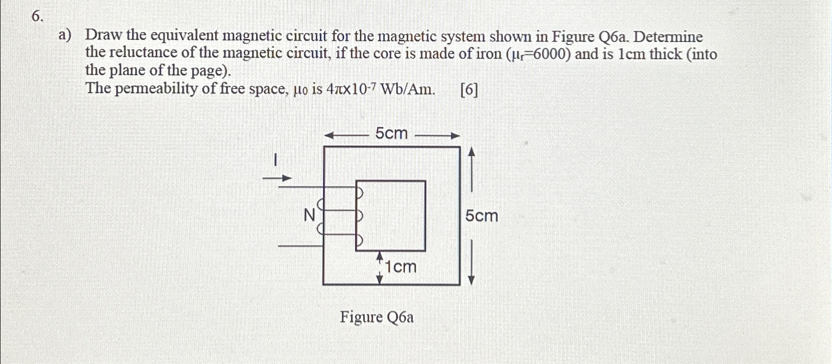 Solved a) ﻿Draw the equivalent magnetic circuit for the | Chegg.com