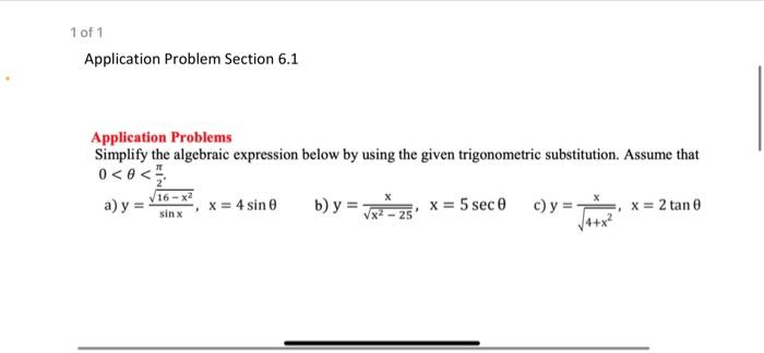 Solved 1 Of 1 Application Problem Section 6 1 Application