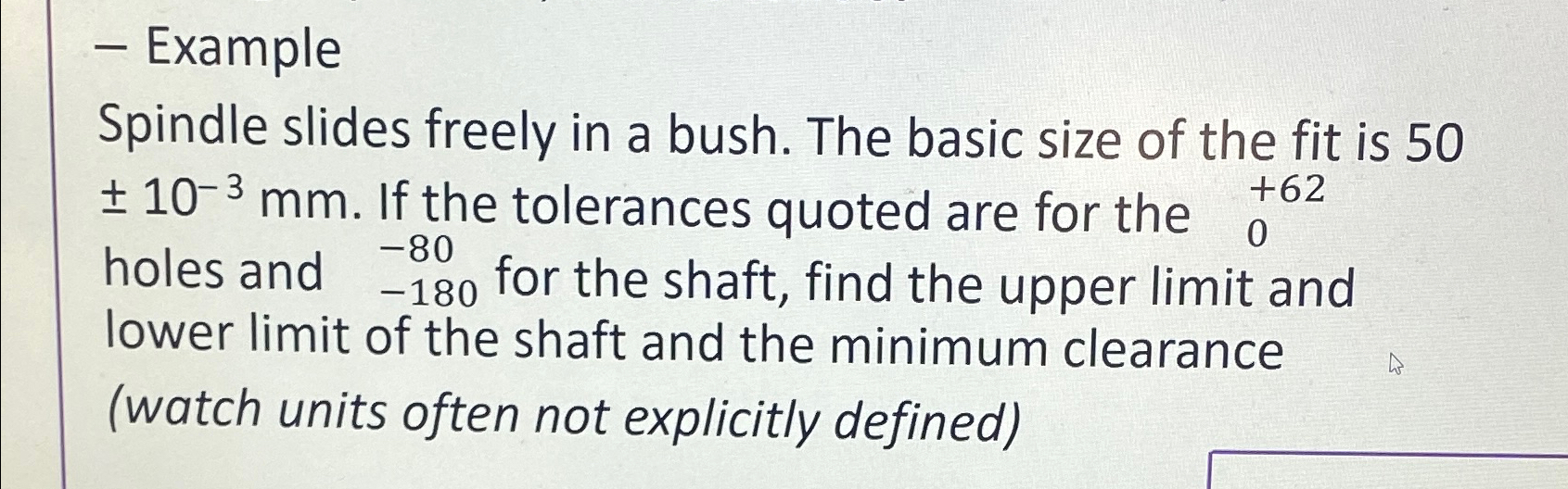 Solved ExampleSpindle slides freely in a bush. The basic | Chegg.com