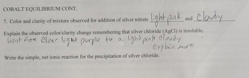 Solved NICKEL EQUILIBRIUM - 1. Initial color of nickel ion | Chegg.com