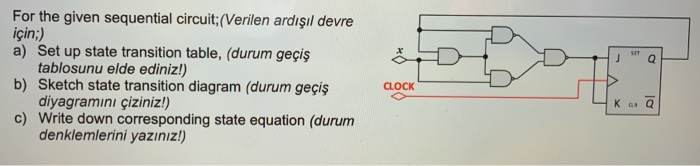Solved SIT J Q For the given sequential circuit;(Verilen | Chegg.com