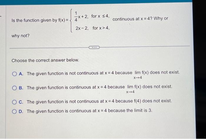 Solved why not? Choose the correct answer below. A. The | Chegg.com