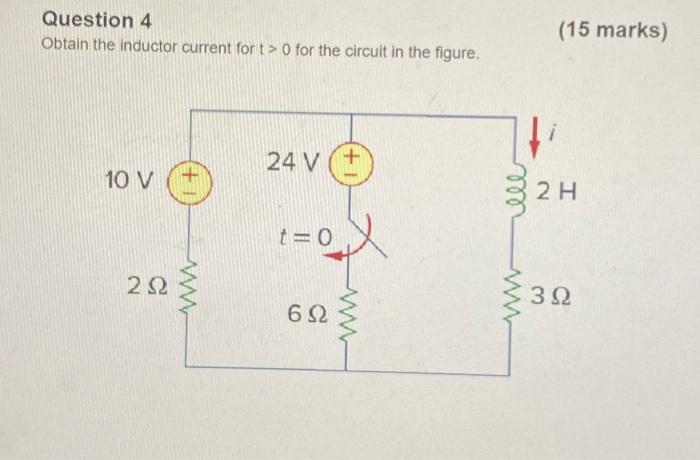 Solved Obtain the inductor current for t>0 for the circuit | Chegg.com Solved Obtain the inductor current for t>0 for the circuit | Chegg.com