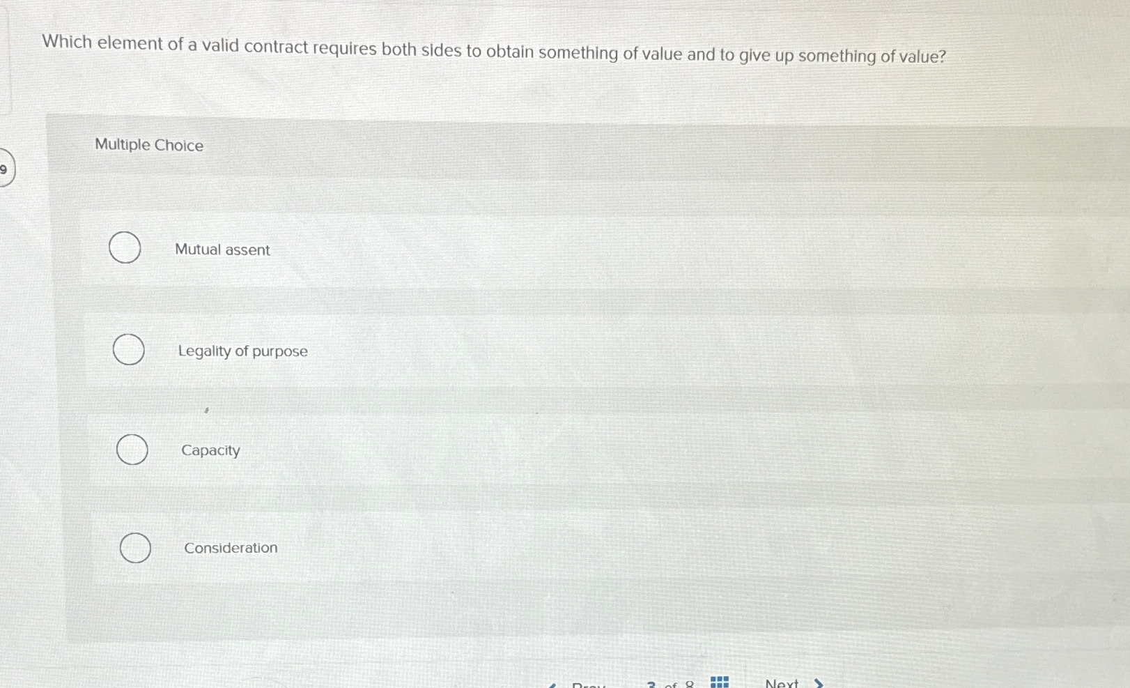 Solved Which element of a valid contract requires both sides | Chegg.com