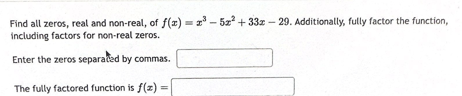 Solved Find all zeros, real and non-real, of | Chegg.com