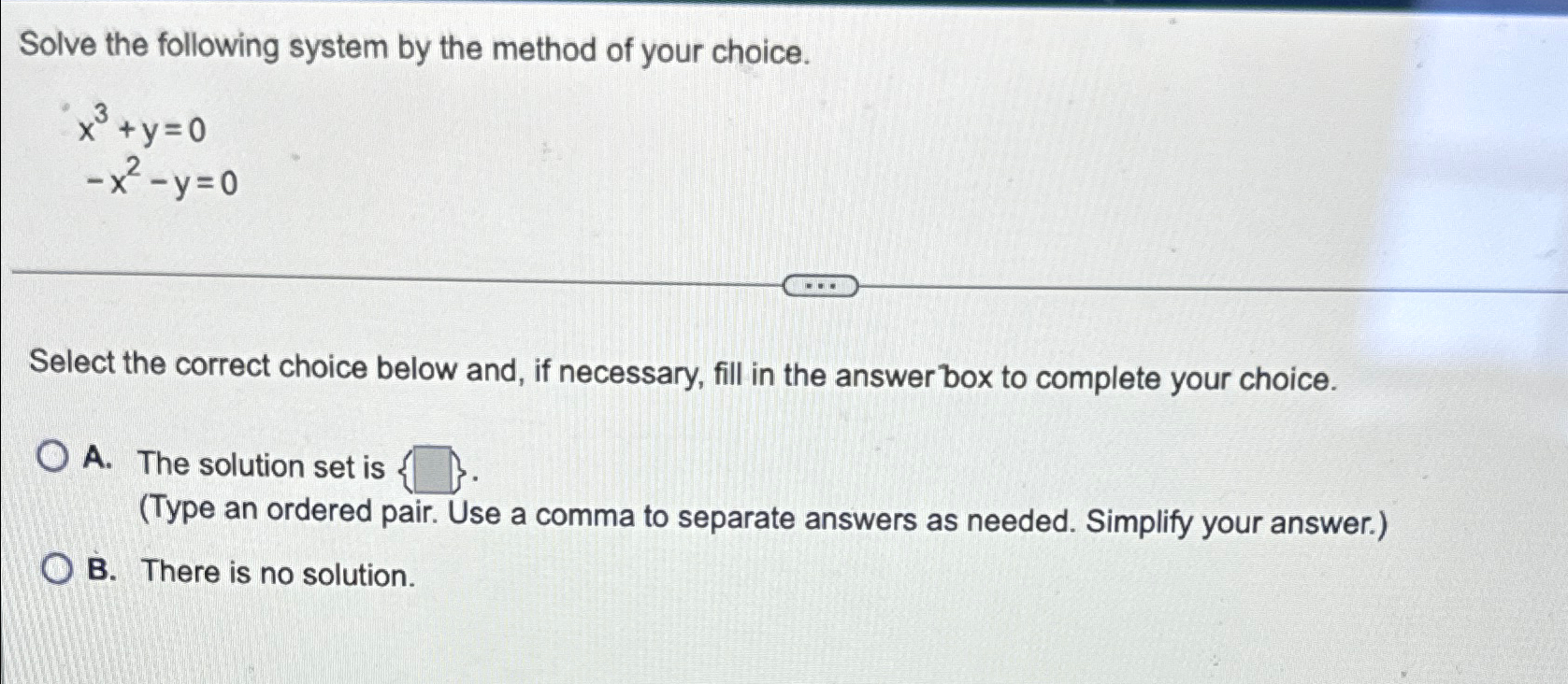 Solved Solve the following system by the method of your | Chegg.com