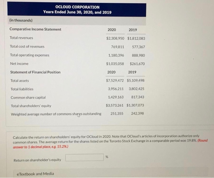 Solved Calculate return on shareholder's equity, earnings | Chegg.com
