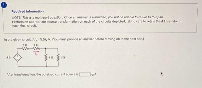 Solved Required information NOTE: This is a multi-part | Chegg.com