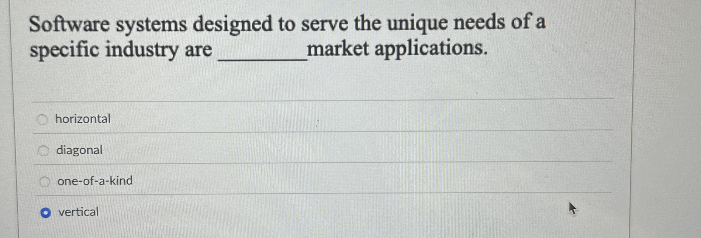 Solved Software systems designed to serve the unique needs | Chegg.com