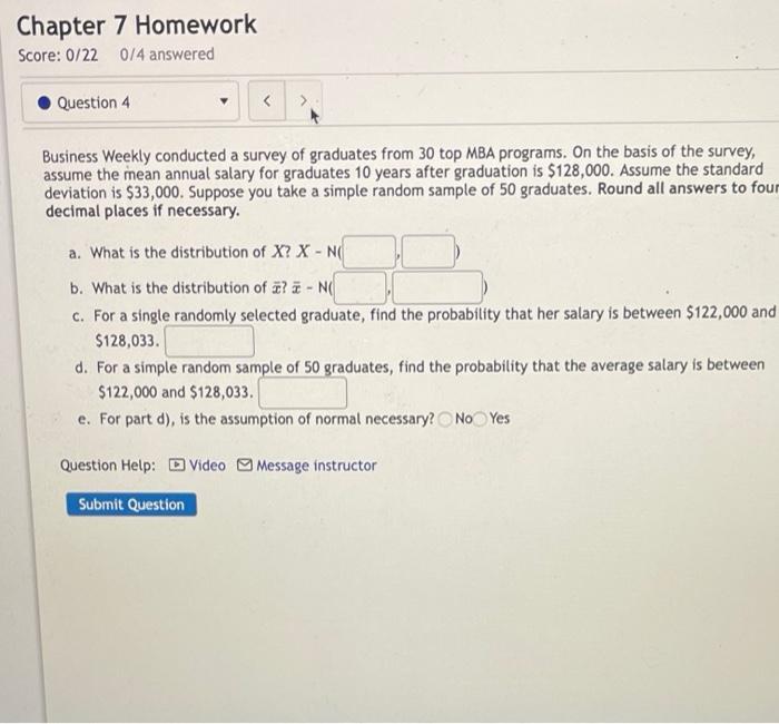 Solved Chapter 7 Homework Score: 0/220/4 answered Question 1 | Chegg.com