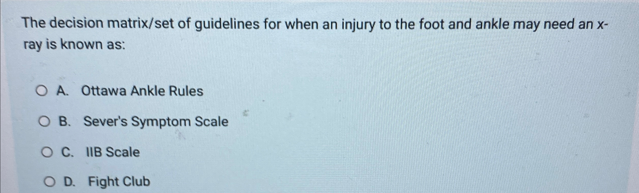 Solved The decision matrix/set of guidelines for when an | Chegg.com