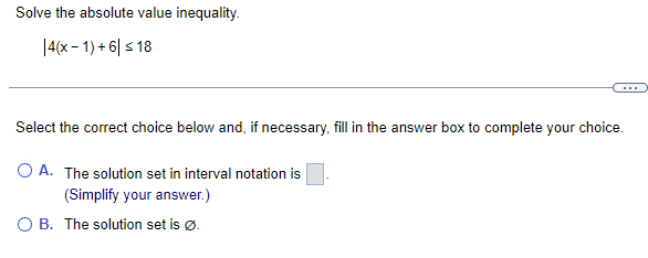 Solved Solve the absolute value | Chegg.com