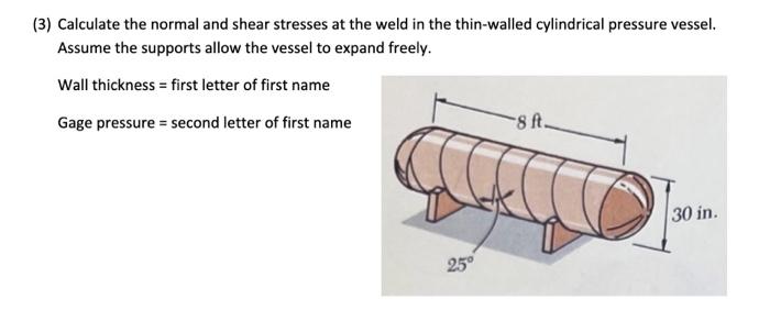 [Solved]: Thickness = .27in gage P = 185psi (3) Calculate