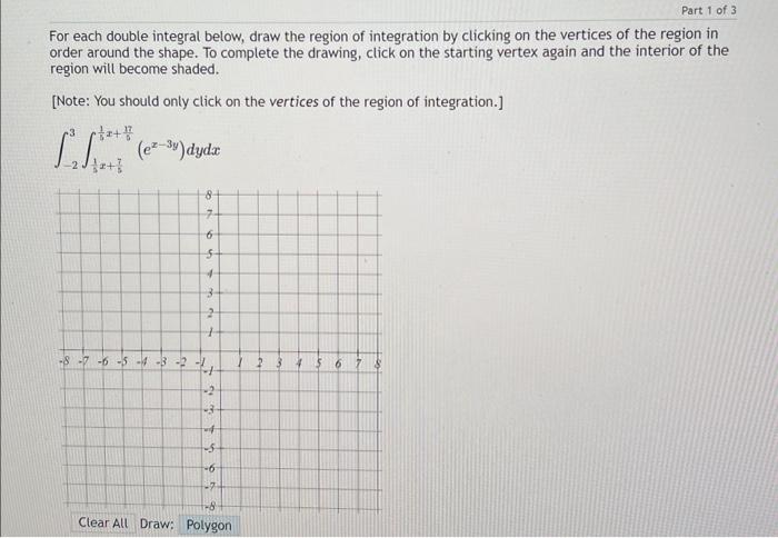 Solved For each double integral below, draw the region of | Chegg.com