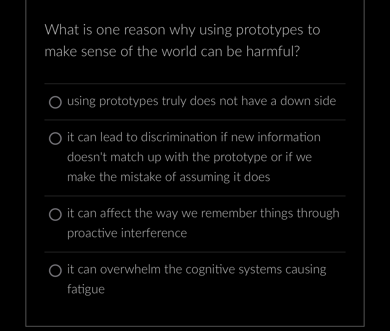 Solved What is one reason why using prototypes to make sense | Chegg.com