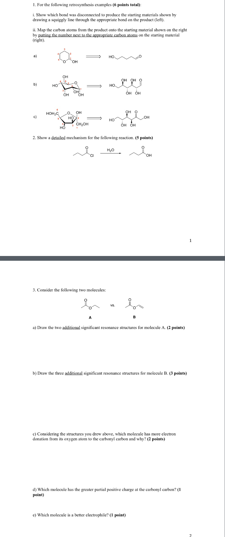 Solved 1. ﻿For the following retrosynthesis examples (6 | Chegg.com