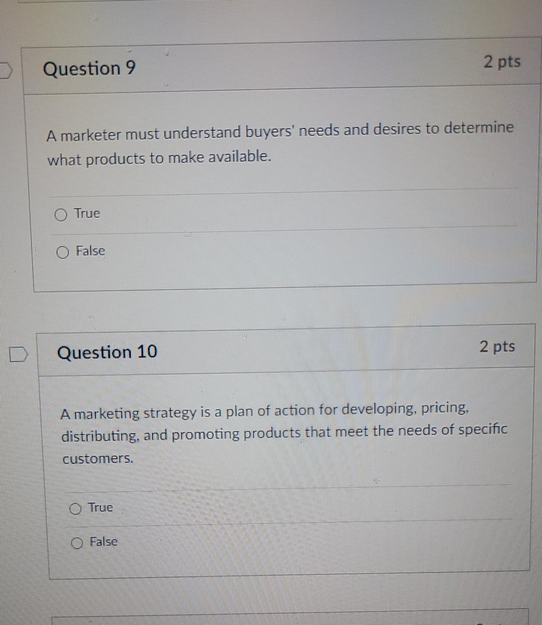 Solved Question 9 2 pts A marketer must understand buyers' | Chegg.com
