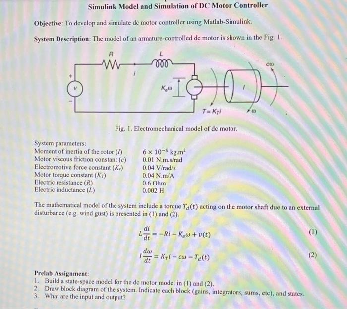 Solved Simulink Model and Simulation of DC Motor Controller | Chegg.com