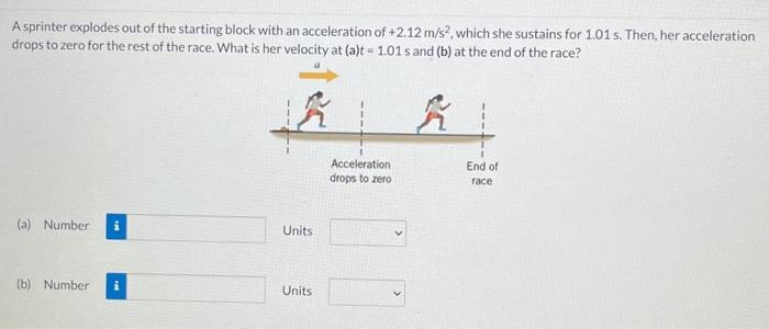 Solved A sprinter explodes out of the starting block with an | Chegg.com