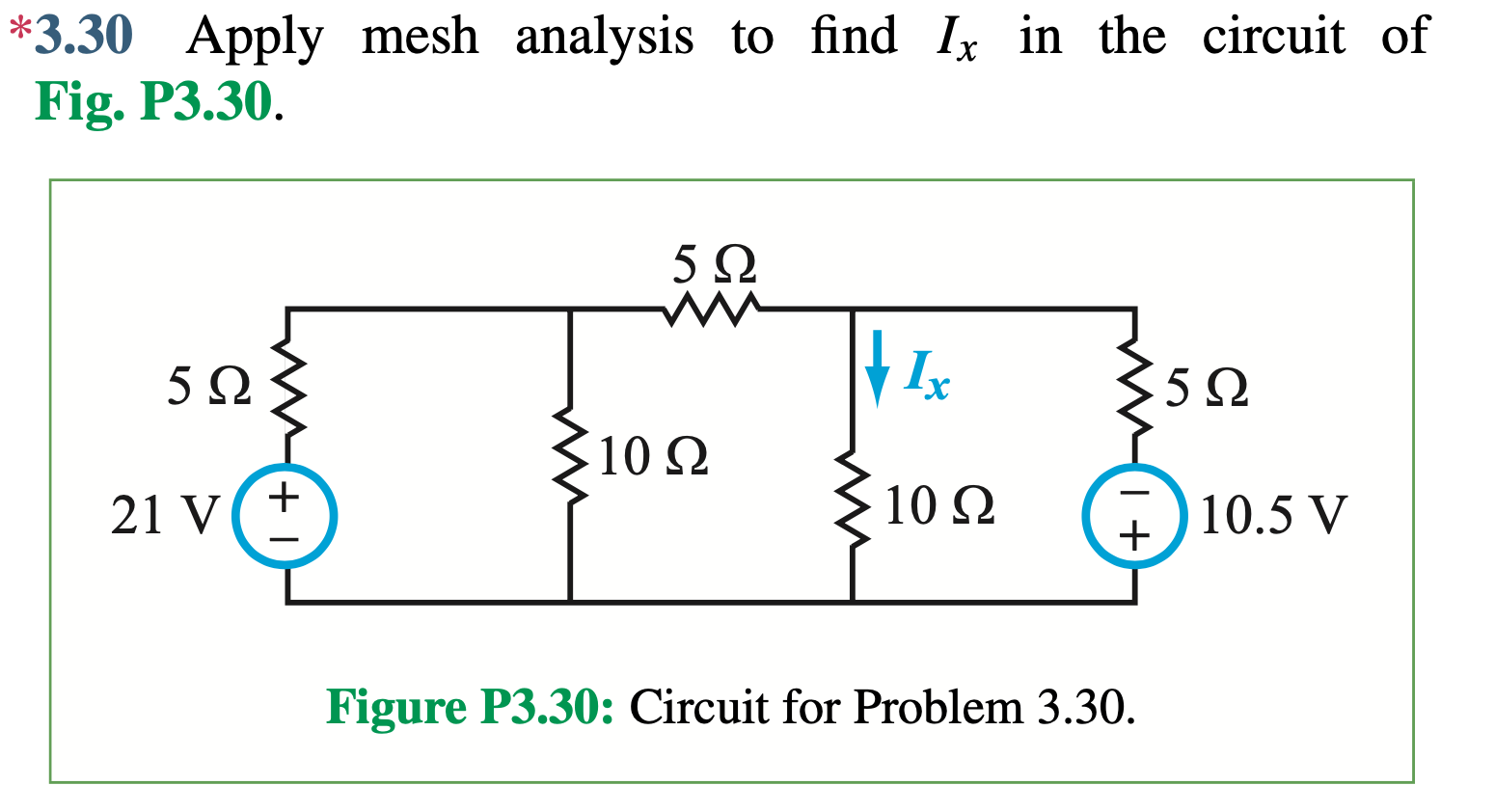 Solved *3.30 ﻿Apply mesh analysis to find Ix ﻿in the circuit | Chegg.com