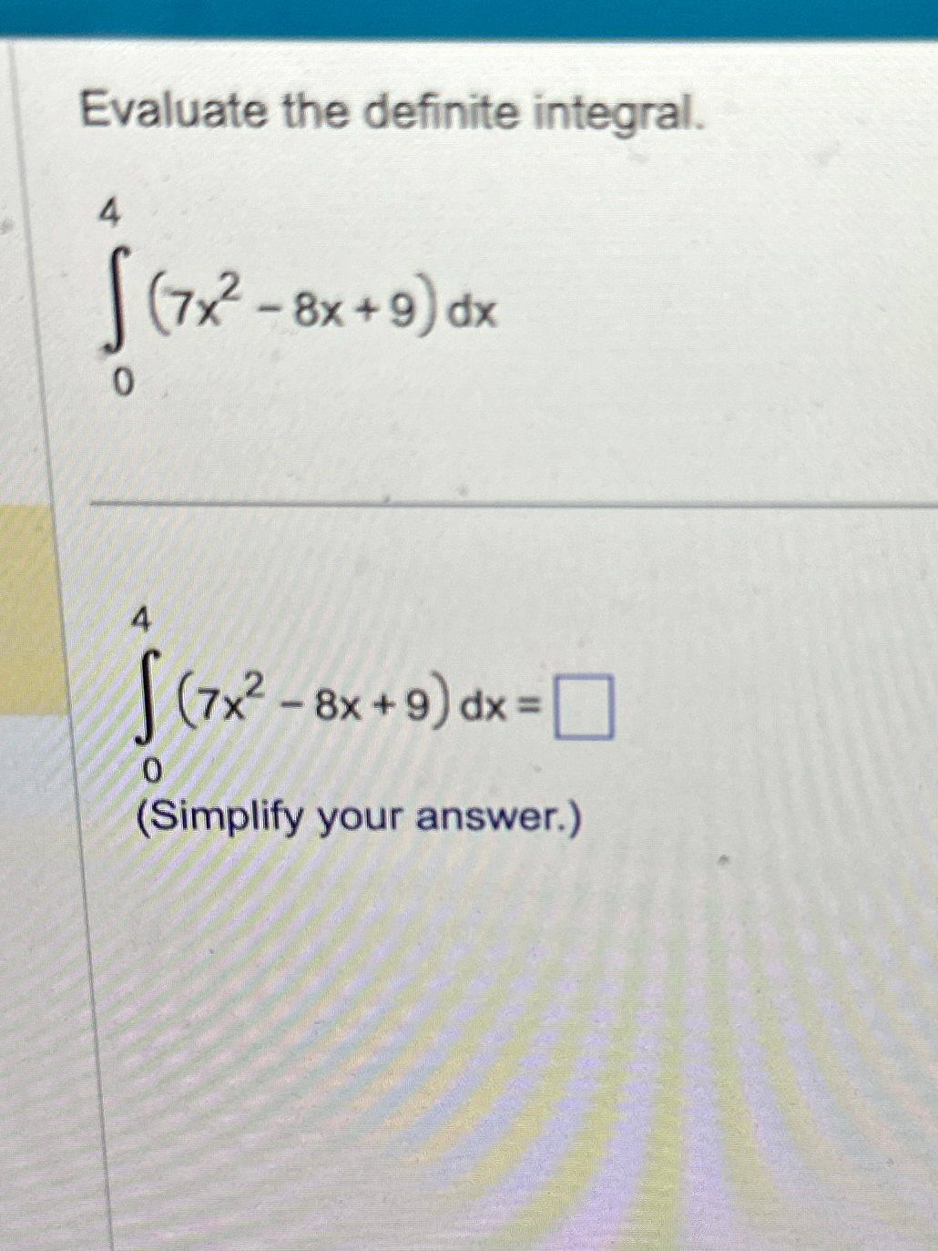 Solved Evaluate the definite | Chegg.com
