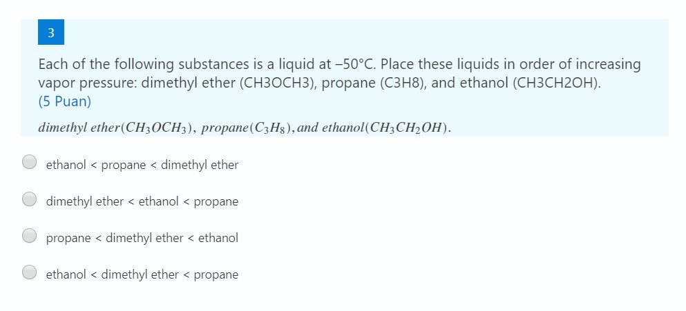 Solved 3 Each of the following substances is a liquid at | Chegg.com
